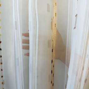Voálová záclona s olůvkem hnědá kostka metráž Ervi 960-08