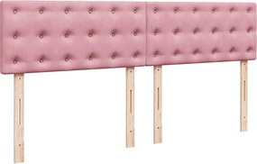 Box spring postel s matrací růžová 180x200 cm samet 3287823