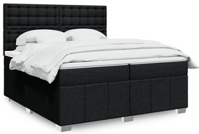 Box spring postel s matrací černá 200x200 cm textil 3291791