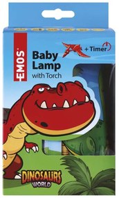 EMOS Dětská LED lampa se svítilnou Dino na baterie