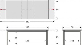 Doppler CONCEPT - rozkládací stůl s teakovou deskou FSC(R)