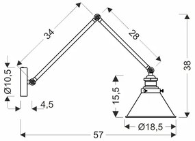 Nástěnná lampička FUNDO 1xE27/40W/230V černá/zlatá