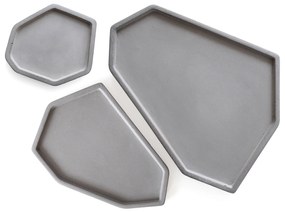 Picasso - betonový tác – šedá, SET 32 x 23,7 cm