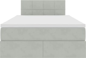 Postel s úložným prostorem Světle šedá 120 x 200 cm samet 3370749
