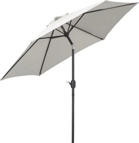 Outsunny Hliníkový Zahradní Slunečník Ø260x235 cm Sklopný Zahradní Parasol s Kličkou a 6 Kovovými Tyčemi pro Venkovní Terasu a Balkon Krémový | Aosom