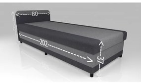 Čalouněná válenda s úložným prostorem TALI 80x202 hnědá/béžová