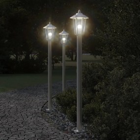 Venkovní stojací lampa stříbrná 120 cm nerezová ocel