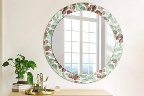 Kulaté dekorativní zrcadlo Eukalyptus fi 70 cm