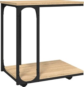 vidaXL Odkládací stolek na kolečkách 50x35x55,5cm kompozit [825808] Barva: kouřový dub