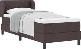Postel s boxspringem s čelo Tmavě hnědá 80 x 200 cm textil 3340055