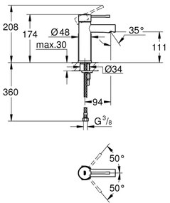 GROHE 34294001 - Umyvadlová baterie ESSENCE DN 15 lesklý chrom