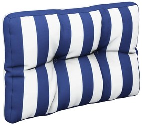 Poduška na palety modré a bílé pruhy 60 x 40 x 12 cm textil - Default Title