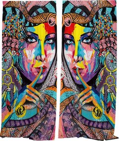 IMPAR Závěsy Indiánka art (Rozměr : 140x250, Materiál: Interlock)