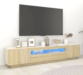 TV skříňka s LED osvětlením dub sonoma 200 x 35 x 40 cm - Default Title