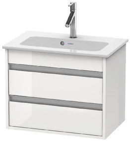 Duravit Ketho - Umyvadlová skříňka Compact 48x60x39 cm, 2 zásuvky, lesklá bílá KT645202222