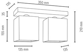 Spot-Light 2241236 - Stropní svítidlo GREAT 2xE27/25W/230V beton