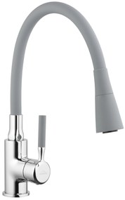 Invena Pogo, vysoká dřezová baterie 2-funkční, šedá-chromová, INV-BZ-80-L05-L