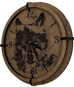 Li-Go "Vlk" Dřevěné hodiny 32 cm provedení povrchu: dub světlý