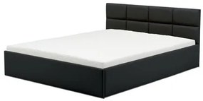 Čalouněná postel MONOS II s pěnovou matrací rozměr 140x200 cm - Eko-kůže Černá eko-kůže