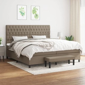 Box spring postel s matrací taupe 200x200 cm textil 3136865