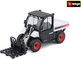 Bburago bobcat toolcat 5600 w/ pallet fork white & black diecast