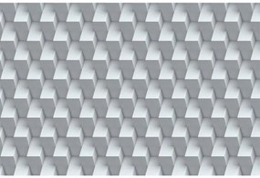 DIMEX | Vliesové fototapety na zeď 3D krychlová zeď MS-5-0298 | 375 x 250 cm| bílá, šedá