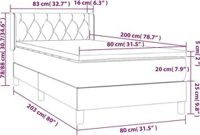 Box spring postel s matrací černá 80 x 200 cm textil 3130467