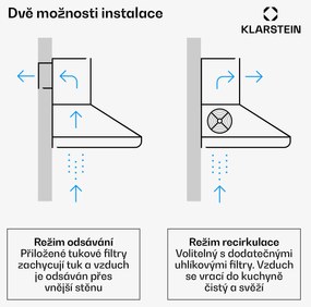 Klarstein Montblanc 60 digestoř 599 m³/h 165W 2x1,5W LED reling