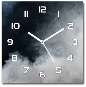 Wallmuralia Skleněné hodiny čtverec Bílý dým 30x30 cm