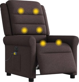 Elektrické masážní polohovací křeslo tmavě hnědé textil 3303309