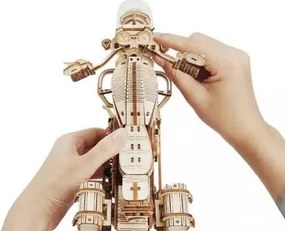 RoboTime 3D dřevěné mechanické puzzle Motorka (cruiser) / od 14 let /