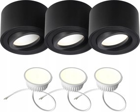 Edo 3x Stropní nástěnné svítidlo Zalda Led 4,8W 4000K 500lm Pohyblivé černé