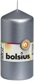 válec svíčka Bolsius 120/60 mm - stříbrná