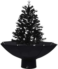 Sněžící vánoční stromek s deštníkovým stojanem černý 75 cm PVC 289931