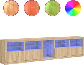 Příborník s LED osvětlením dub sonoma 283 x 37 x 67 cm 3209025