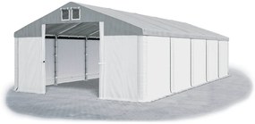 Garážový stan 4x8x2m střecha PVC 560g/m2 boky PVC 500g/m2 konstrukce ZIMA Šedá Bílá Bílé