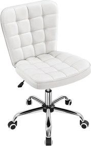 Kancelářská židle Yaheetech – bílá, 63 cm (délka) × 54,5 cm (šířka) × 84 cm - 94 cm (výška) (256184643871)