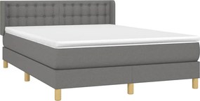 Box spring postel s matrací tmavě šedá 140x200 cm textil 3130594