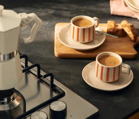 Tchibo - 2 šálky na espresso s podšálky - barva: béžová