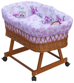 Scarlett Proutěný košík na miminko Kulíšek Růžová