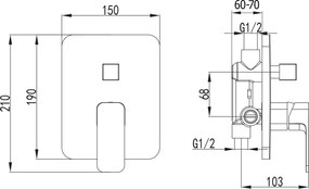 Aqualine Factor FC642 sprchová baterie podomítková páková