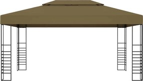 Altán se zatahovací střechou 3 x 4 m taupe 180 g/m² 312229