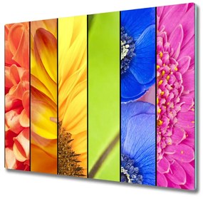 Skleněná krájecí deska Barevné květiny 60x52 cm