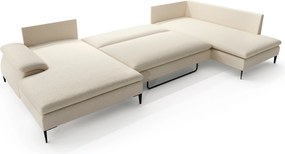 PCo Rohová sedací souprava ZORO U2, 350 cm Barva látky: Krémově bílá (Bubble 03), Roh pohovky: Pravý roh