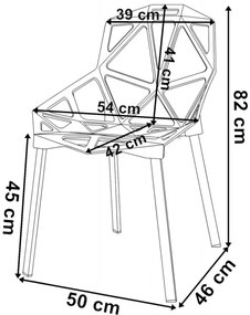 Prolamované židle VECTOR černé - 4 kusy