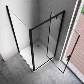 BPS-koupelny Čtvercový sprchový kout HYD-OK04B-BL 80x80 černá/transparent - bez vaničky