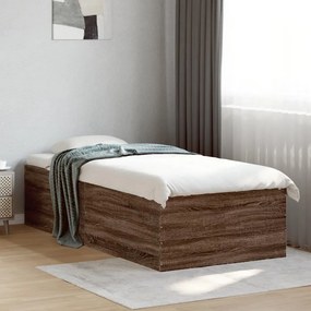 Rám postele hnědý dub 100 x 200 cm kompozitní dřevo 3280964