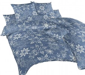 Dadka Povlečení krep Snowflakes šedomodré  140x200, 70x90 cm