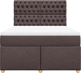 Box spring postel s matrací tmavě hnědá 140x190 cm textil 3293585
