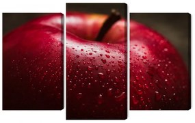 Vícedílný obraz Červené Jablko V Makro Měřítku Nedostatek Nedostatek Přírodní plátno 150x100
